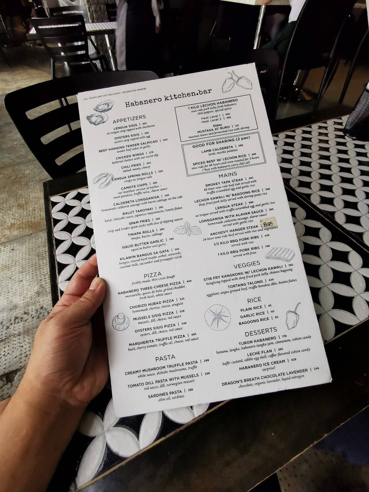 Menu at Habanero Kitchen Bar, Quezon City, Araneta Center