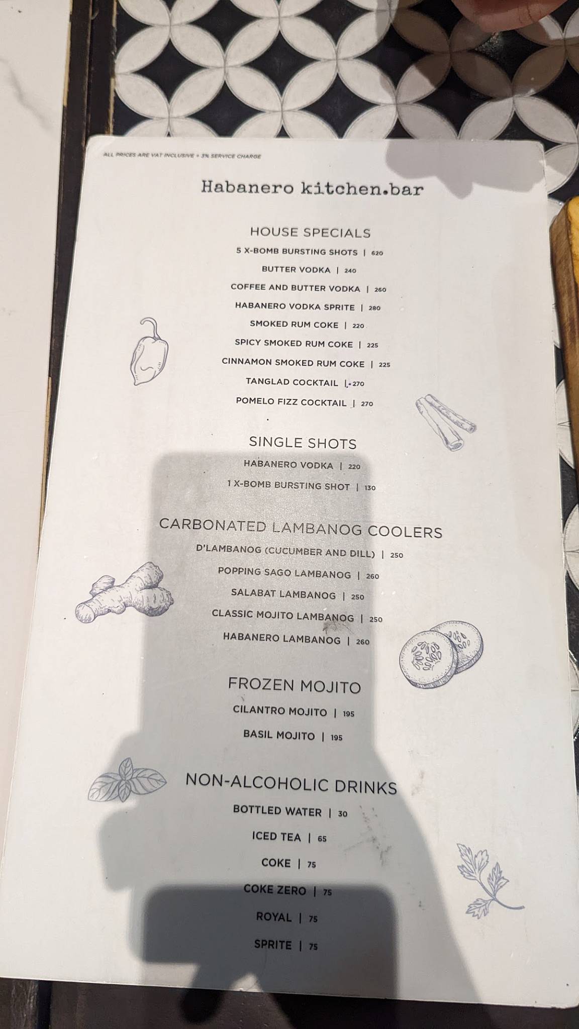 Menu at Habanero Kitchen Bar, Quezon City, Araneta Center