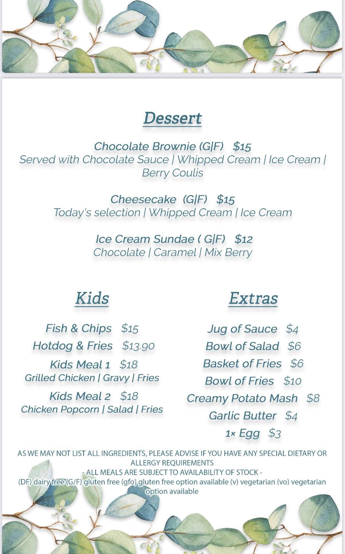 Menu at Habitat on the Quay pub & bar, Napier