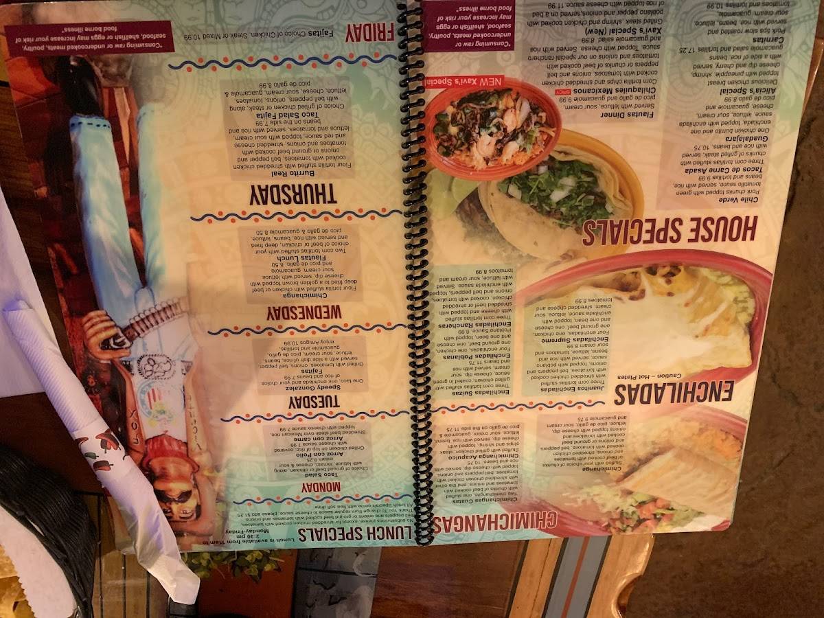 Menu at Hacienda Real Mexican Restaurant, Janesville