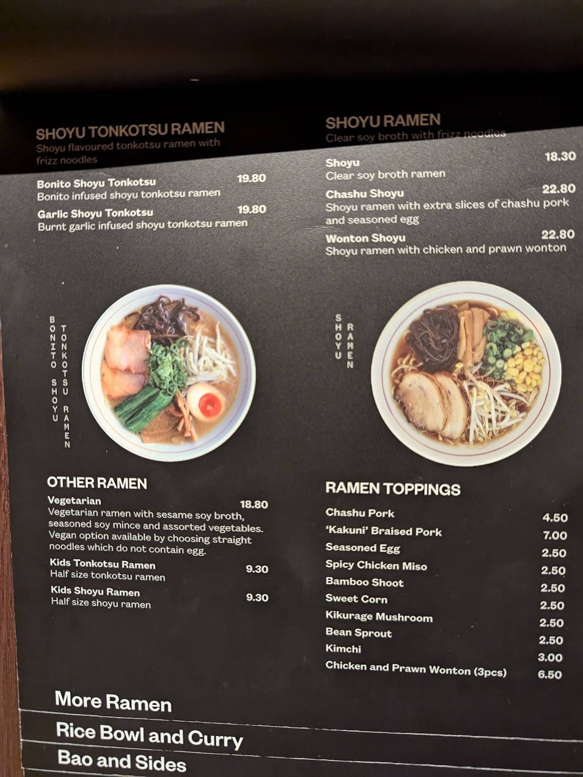 Menu at Hakatamon Ramen Chatswood restaurant, Chatswood