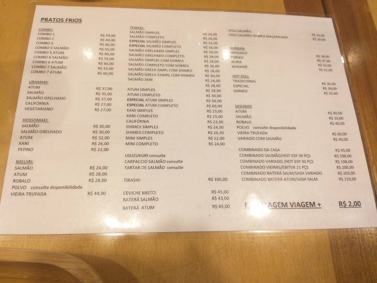 Menu em Hara Cozinha Japonesa restaurante, Cotia