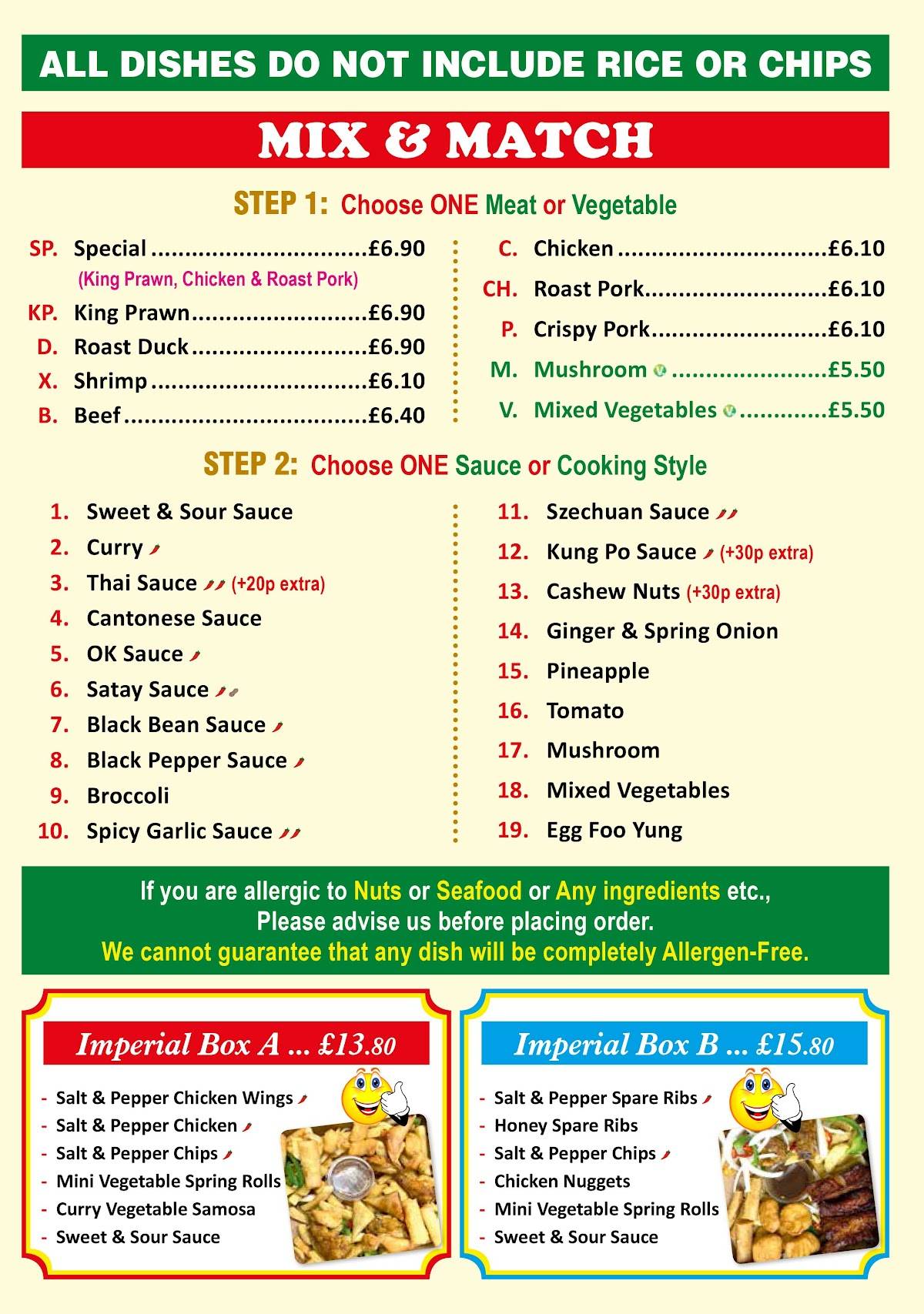 Menu at Harbour City fast food, Preston