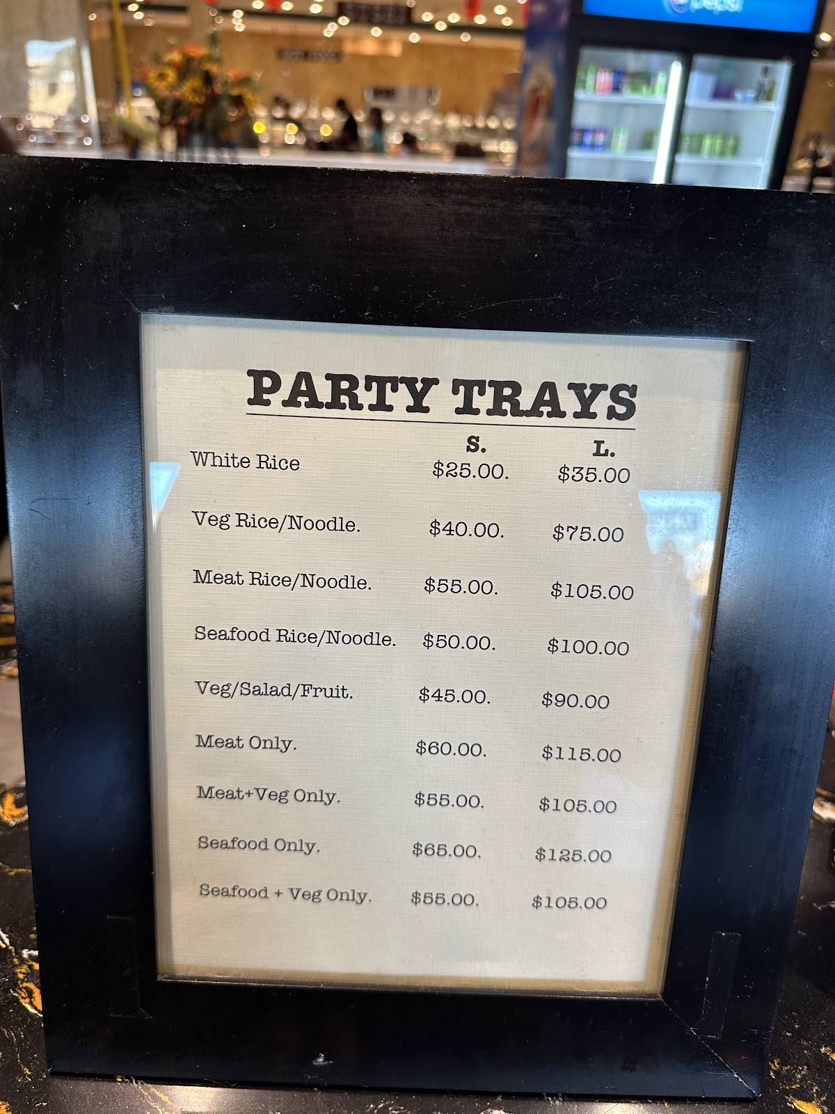 Menu at Harvest Buffet restaurant, Tacoma