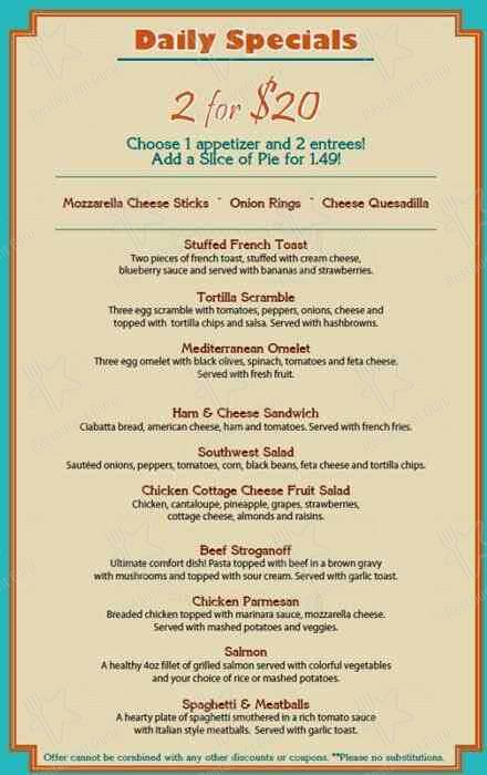 Menu at Peachtree Restaurant and pie house, Vancouver, NE Hwy 99