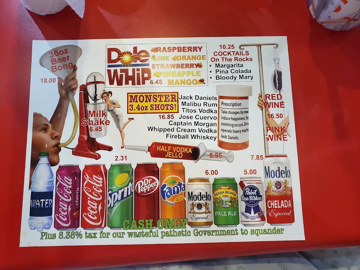 Menu at Heart Attack Grill restaurant, Las Vegas, 450 Fremont St #130