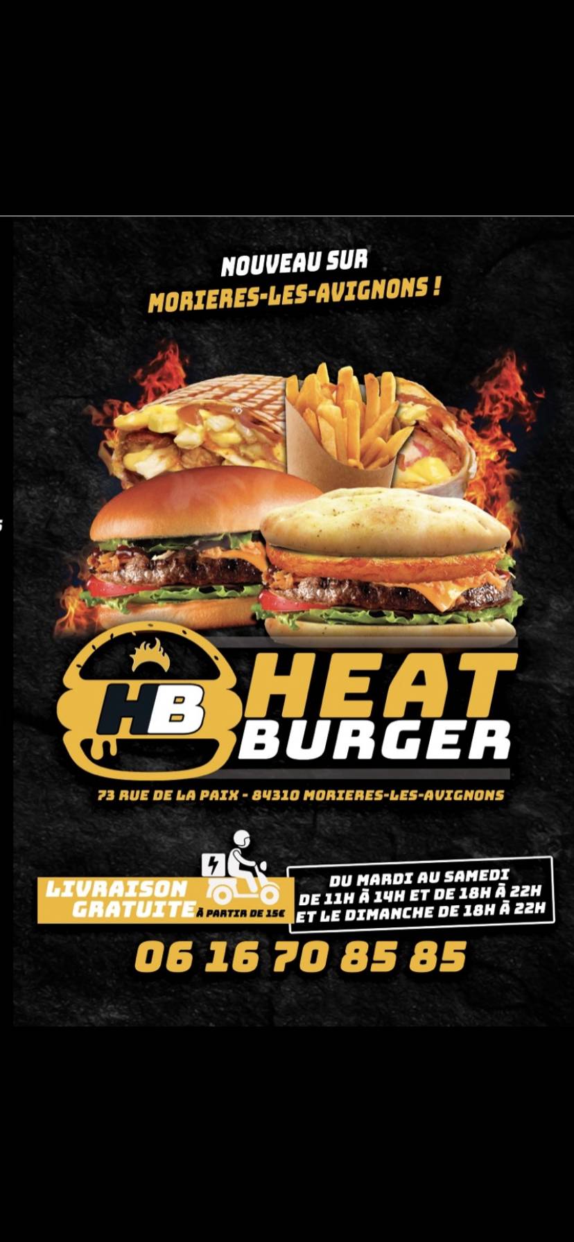 Menu at Heat burger & chicken restaurant, Morières-lès-Avignon
