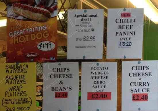 Menu at Henry Healy cafe, Glasgow, 87 Queen St