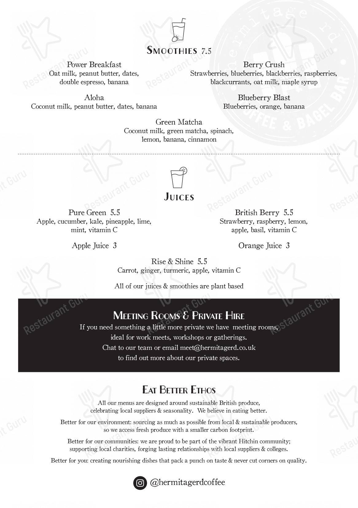 Menu at Hermitage Rd Bar and Restaurant, Hitchin