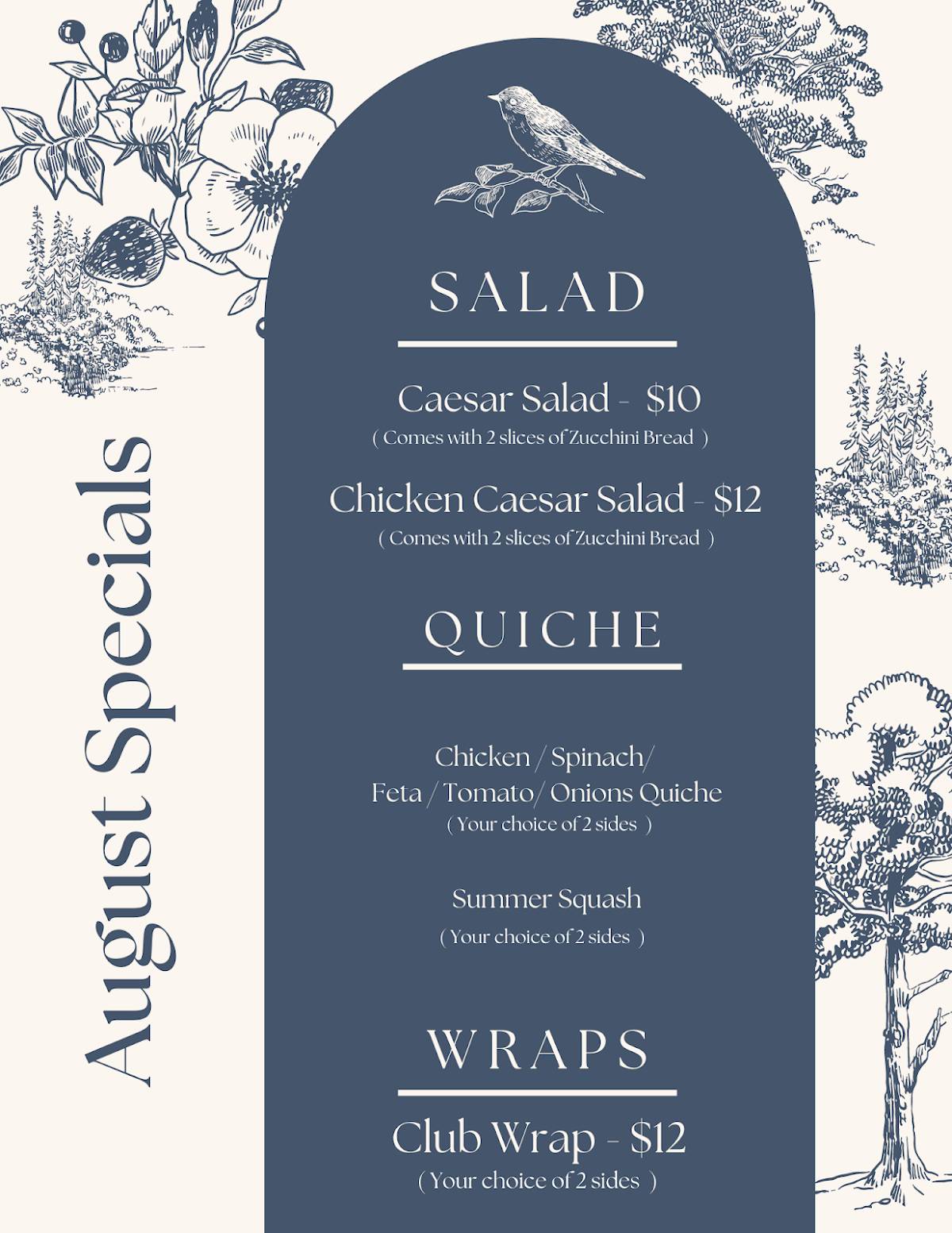Menu at Hickory Street Cafe, Abilene