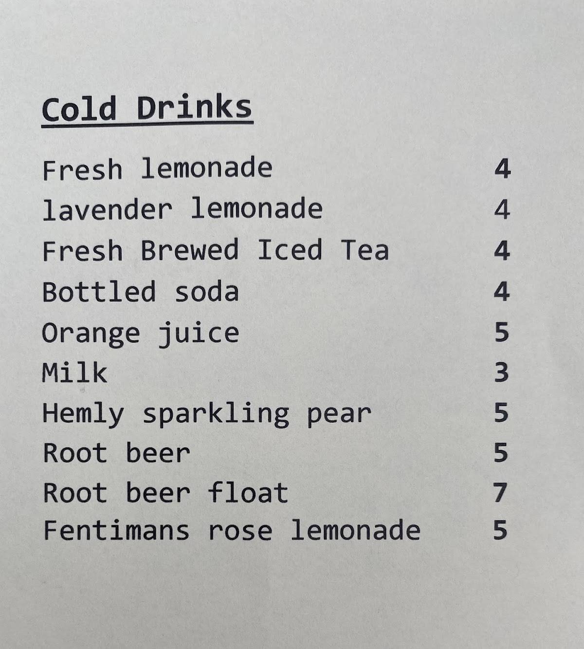 Menu at High-Hand Cafe, Loomis