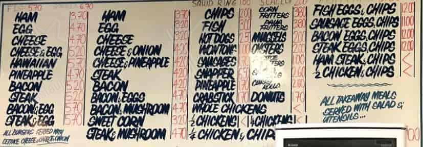 Menu at Hill Takeaways fast food, Pukekohe