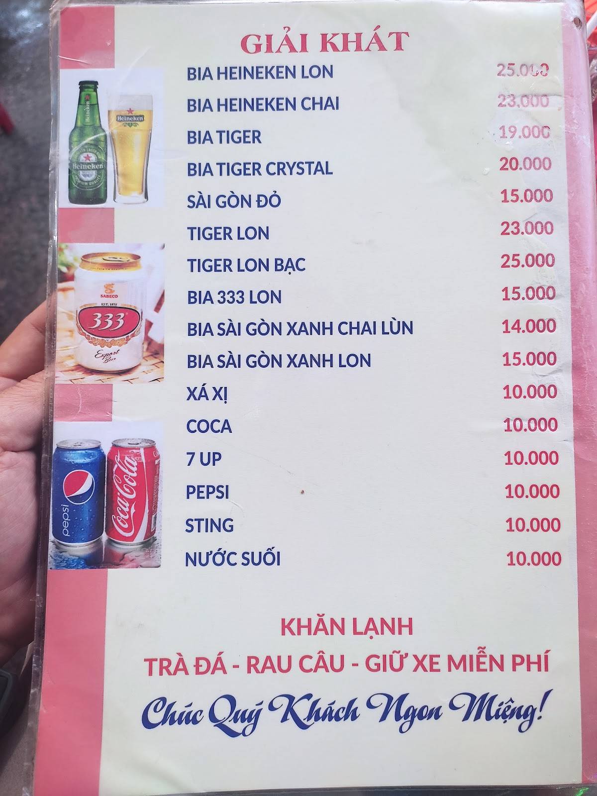 Menu at Ốc Loan restaurant, Ho Chi Minh City, Lô C - chung cư Nguyễn ...