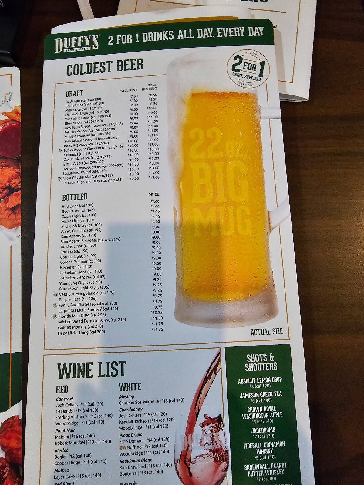 Menu at Duffy's Sports Grill pub & bar, Stuart, SE Federal Hwy