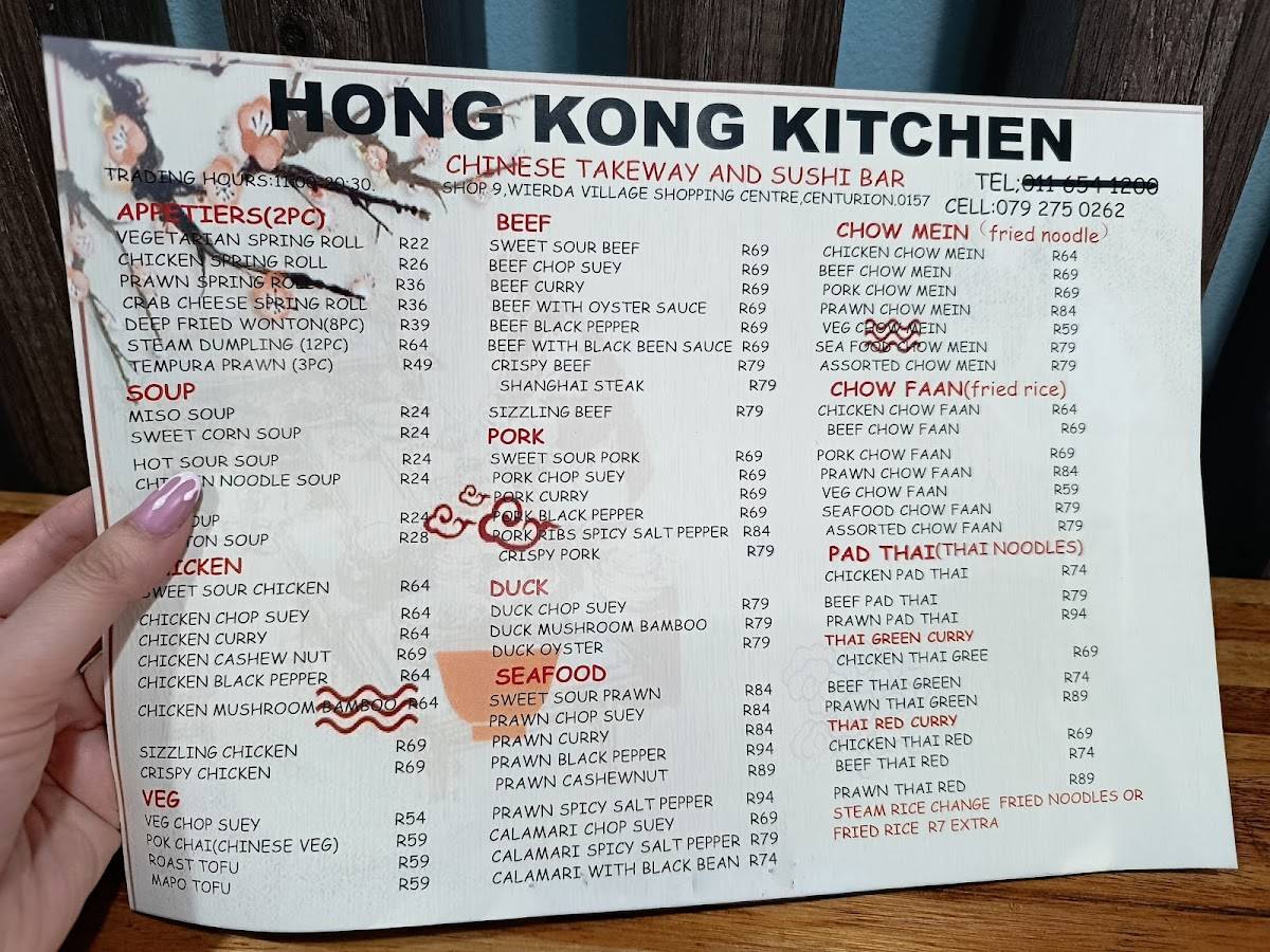 Menu at Asian Taste restaurant, Centurion