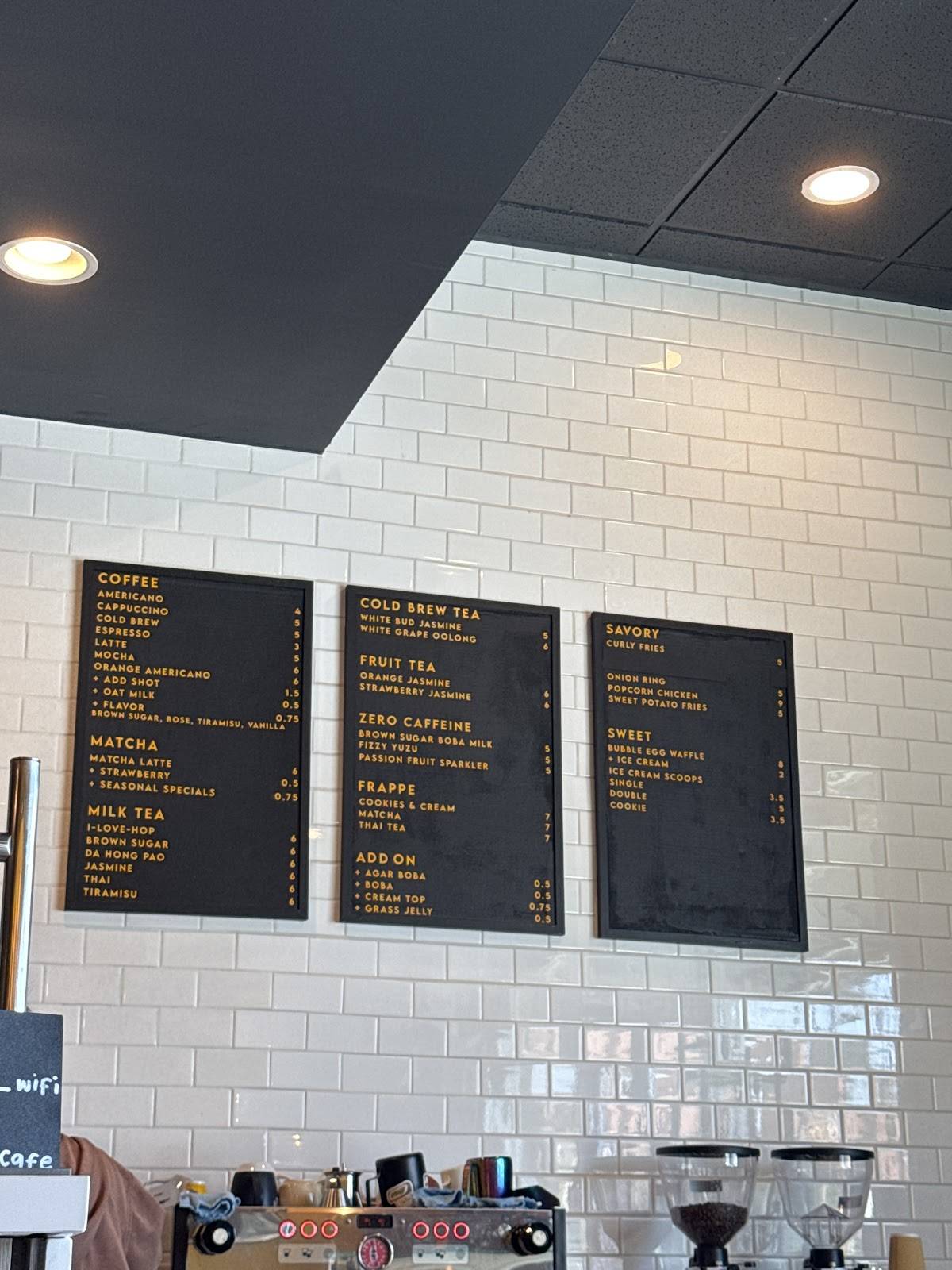 Menu at Hop Cafe, Arcadia