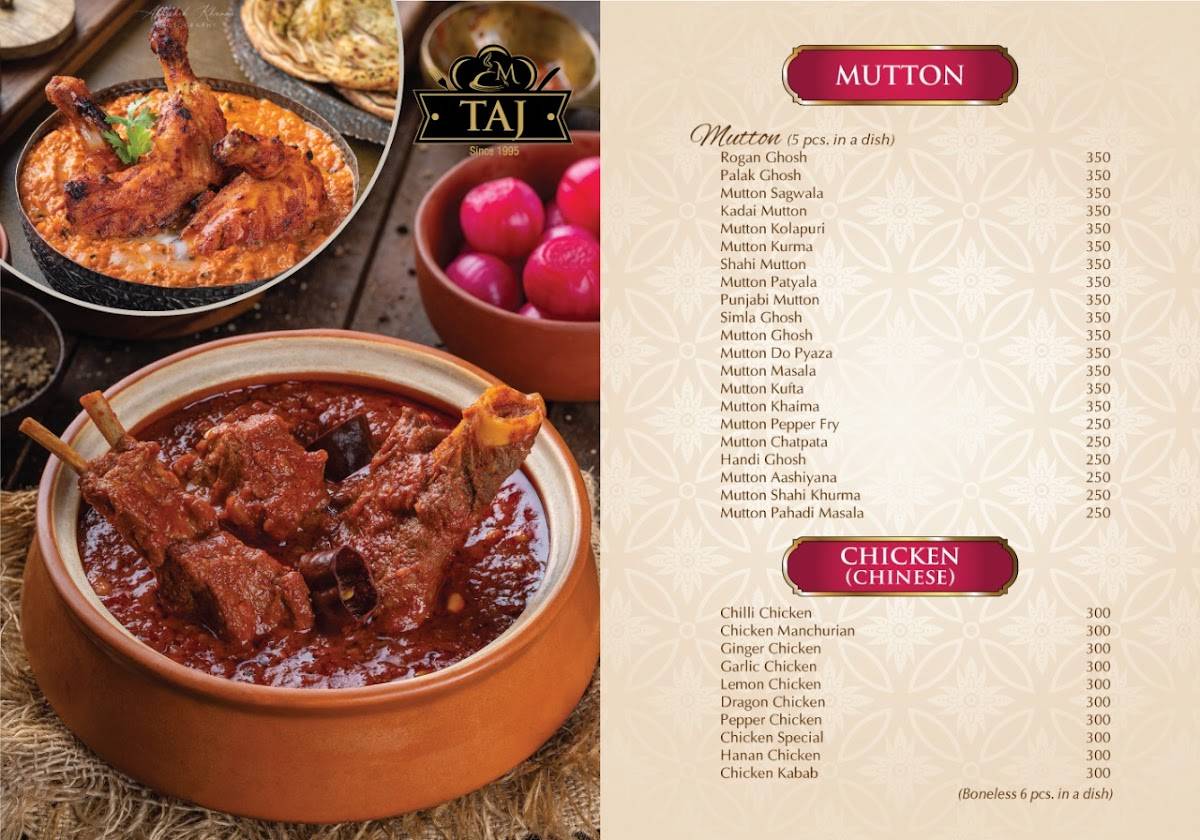 Menu at Taj Restaurant(Shahid) Hoskote, Hoskote
