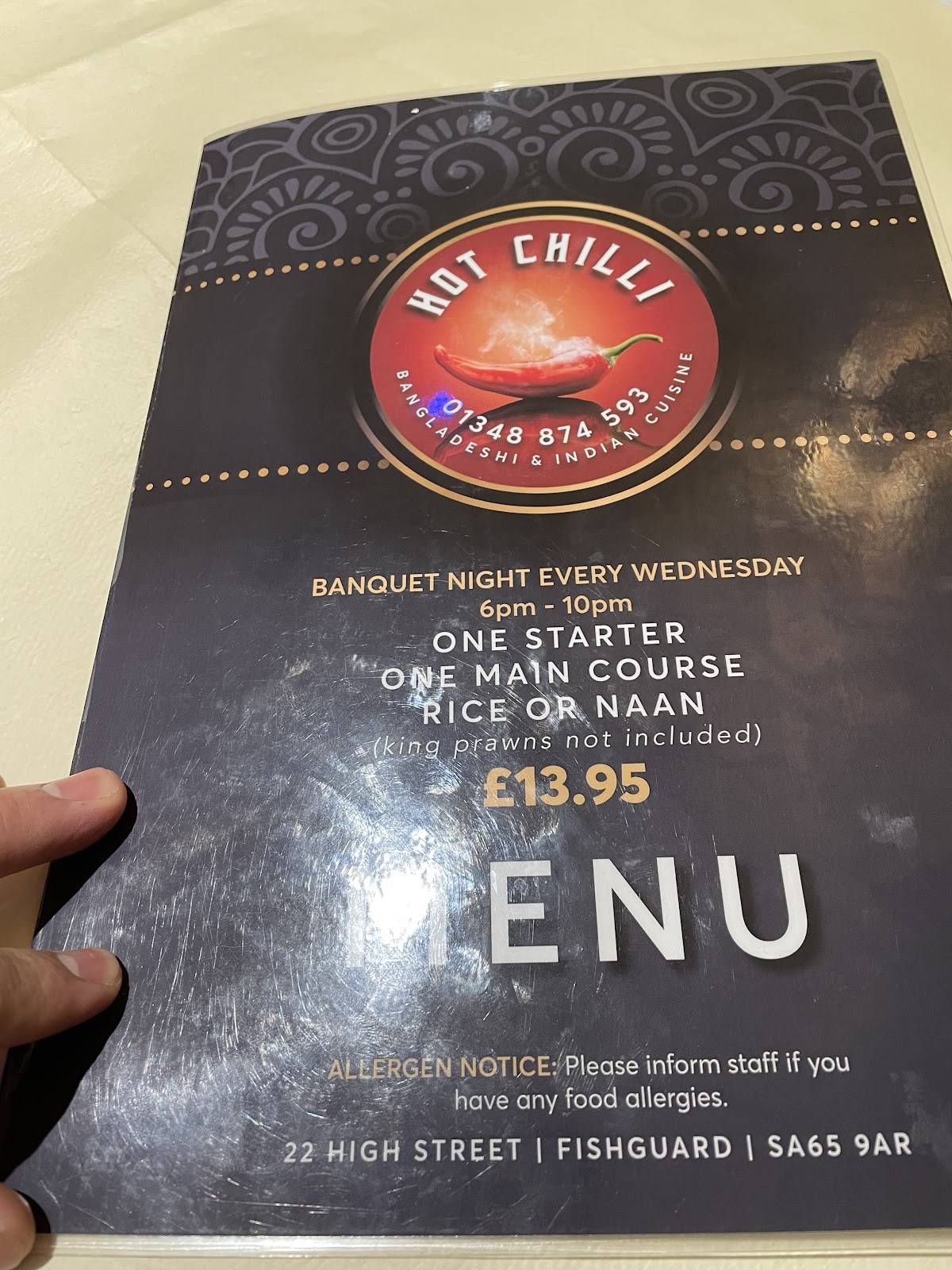 Menu at Hot Chilli Indian Restaurant, Fishguard