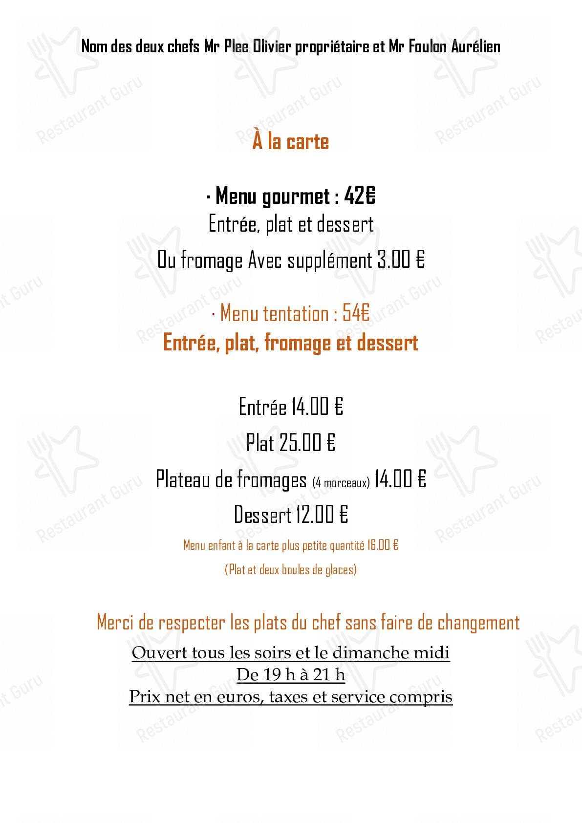 Menu da Hotel Villa Argentina, Moneglia