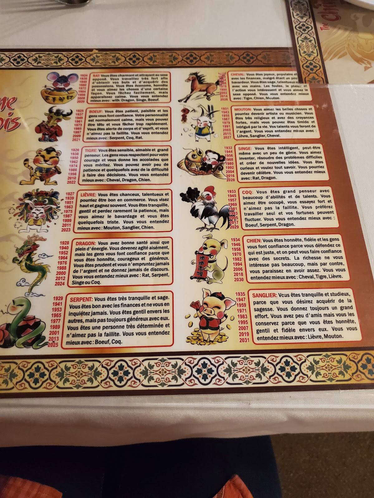 Menu au House Of Lee restaurant, Bathurst, 315 Main St