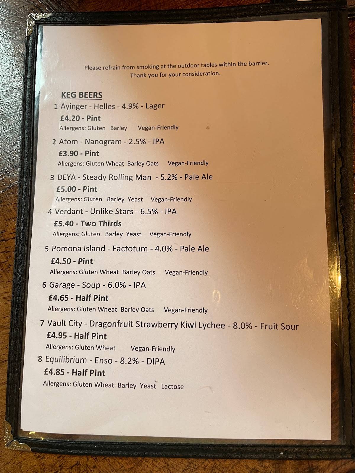 Menu at House Of The Trembling Madness // Stonegate (The Original) pub ...