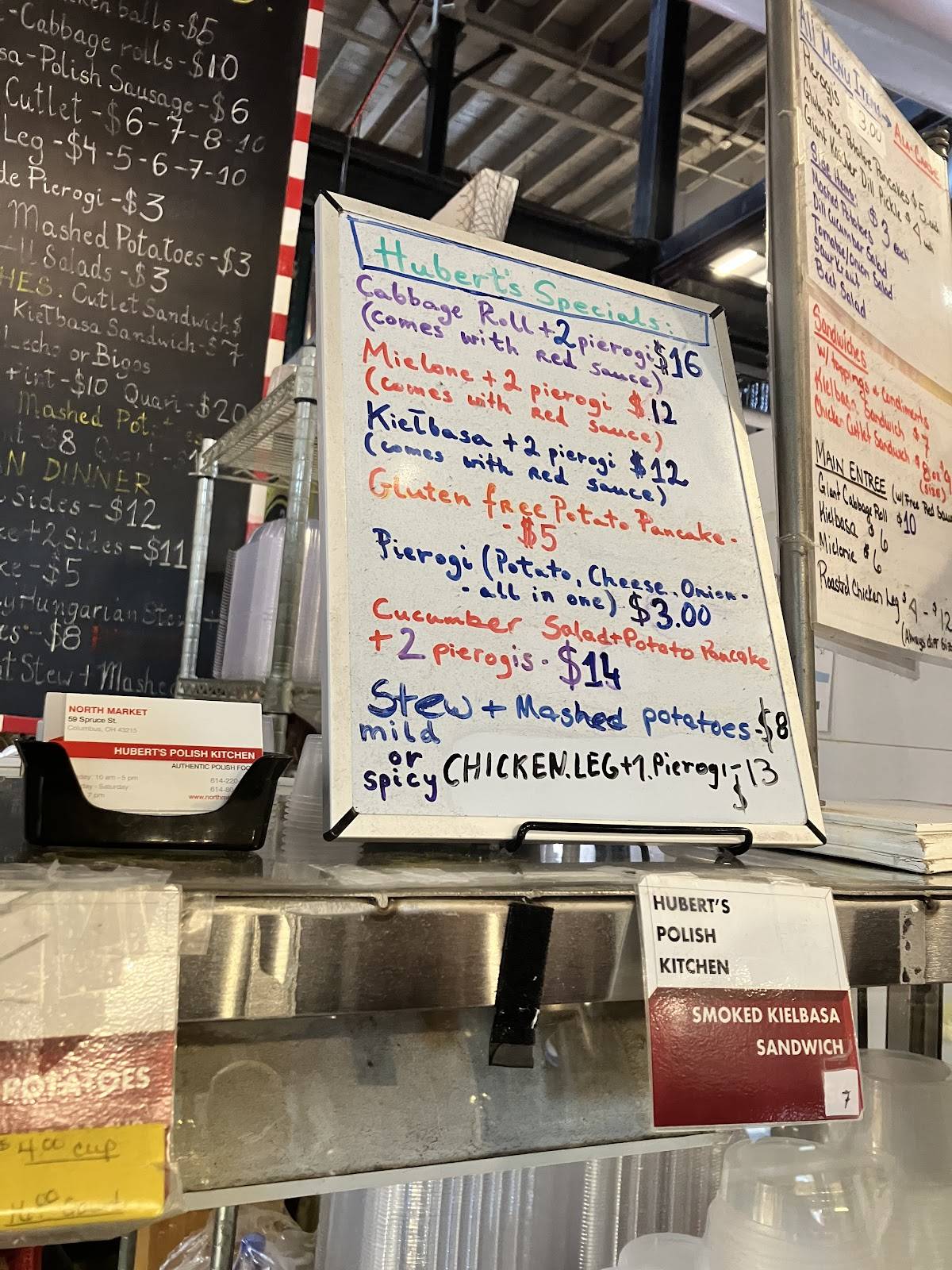 Menu at Hubert's Polish Kitchen restaurant, Columbus