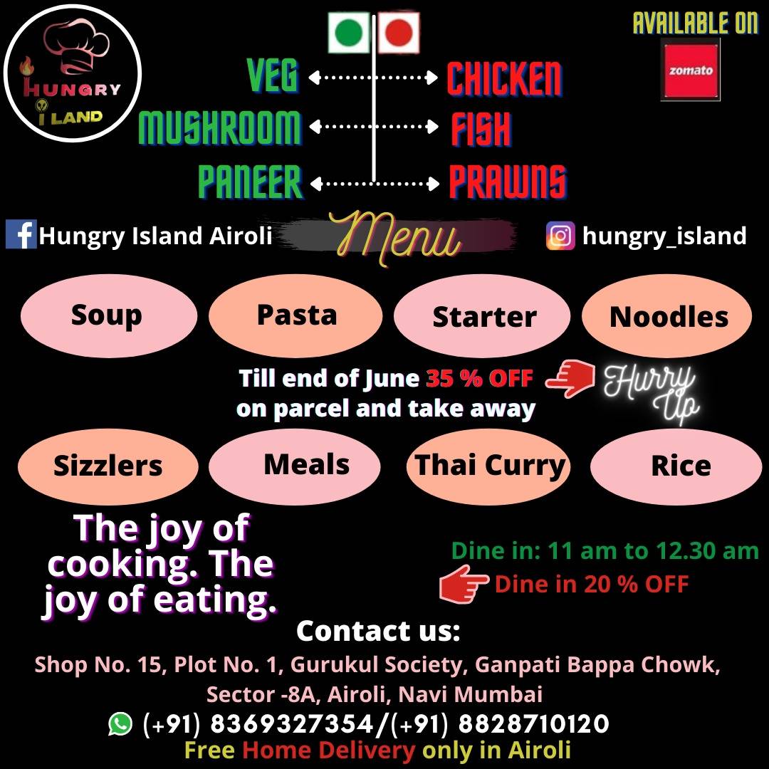 Menu at Hungry I Land, Navi Mumbai