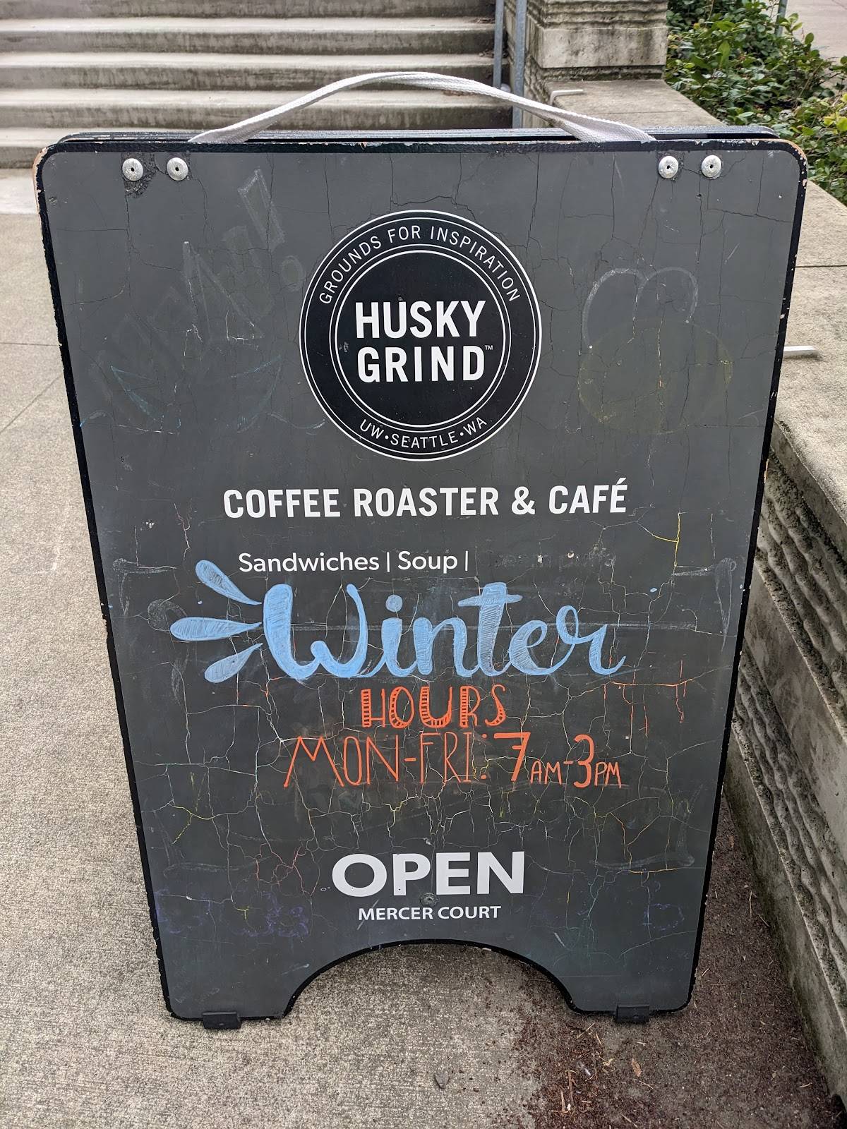 Menu at Husky Grind at Mercer Court cafe, Seattle, Mercer Court