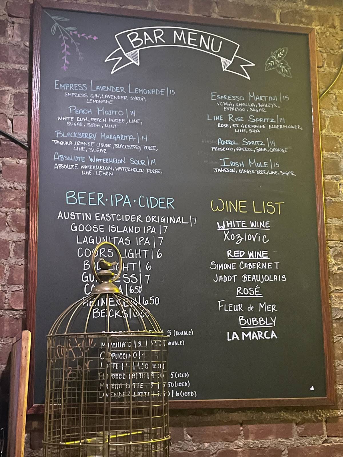 Menu at Hutch Astoria pub & bar, New York City