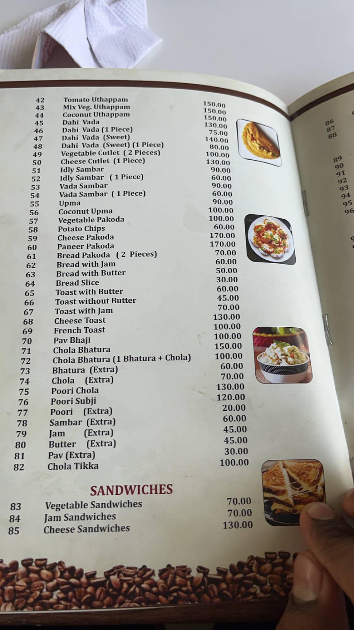 Menu at ICH - Indian Coffee House, DAVV, Indore, Khandwa Rd