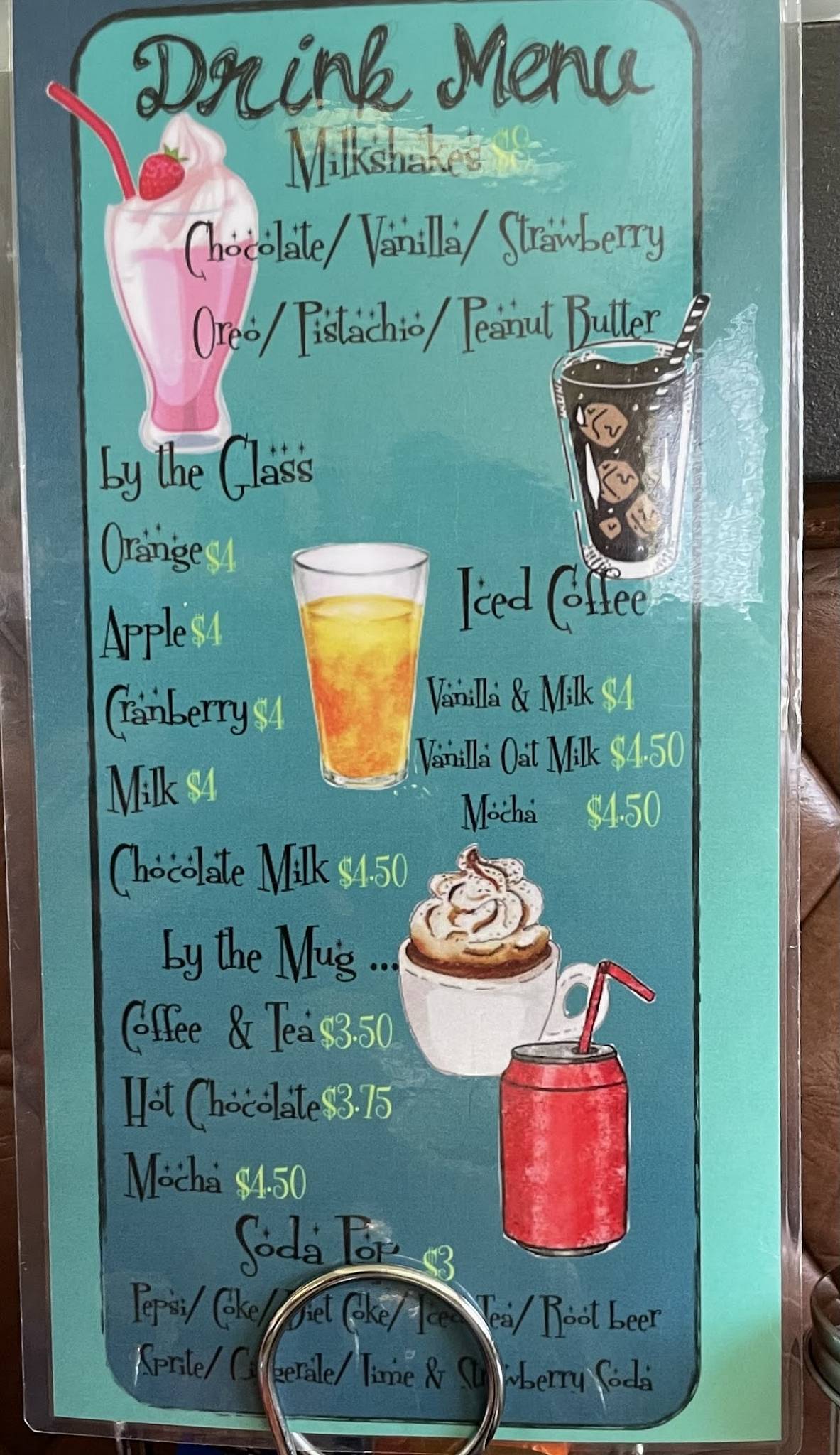 Menu at Ideal Cafe, Campbell River