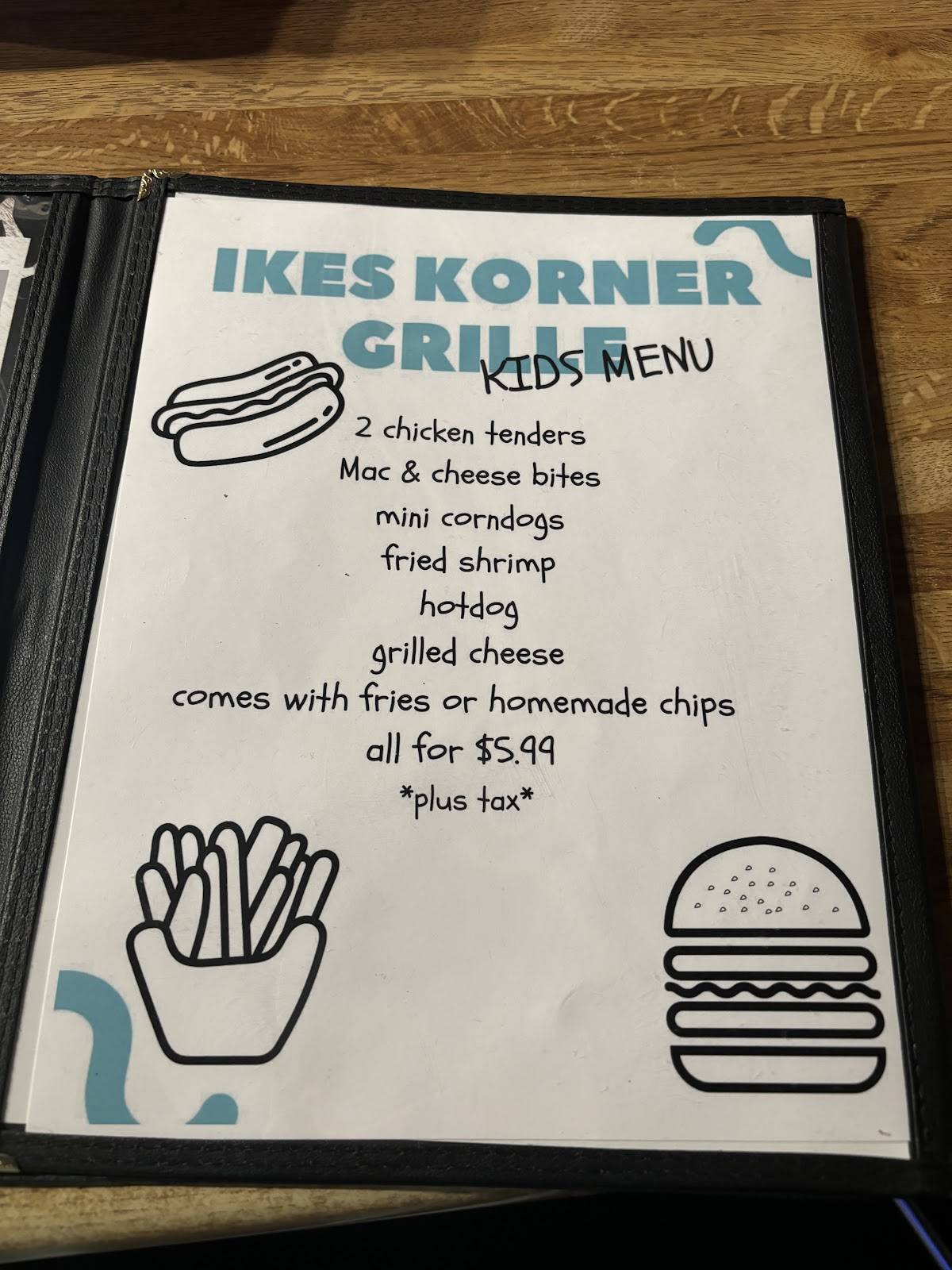 Menu at Ike's Korner Grille pub & bar, Spartanburg