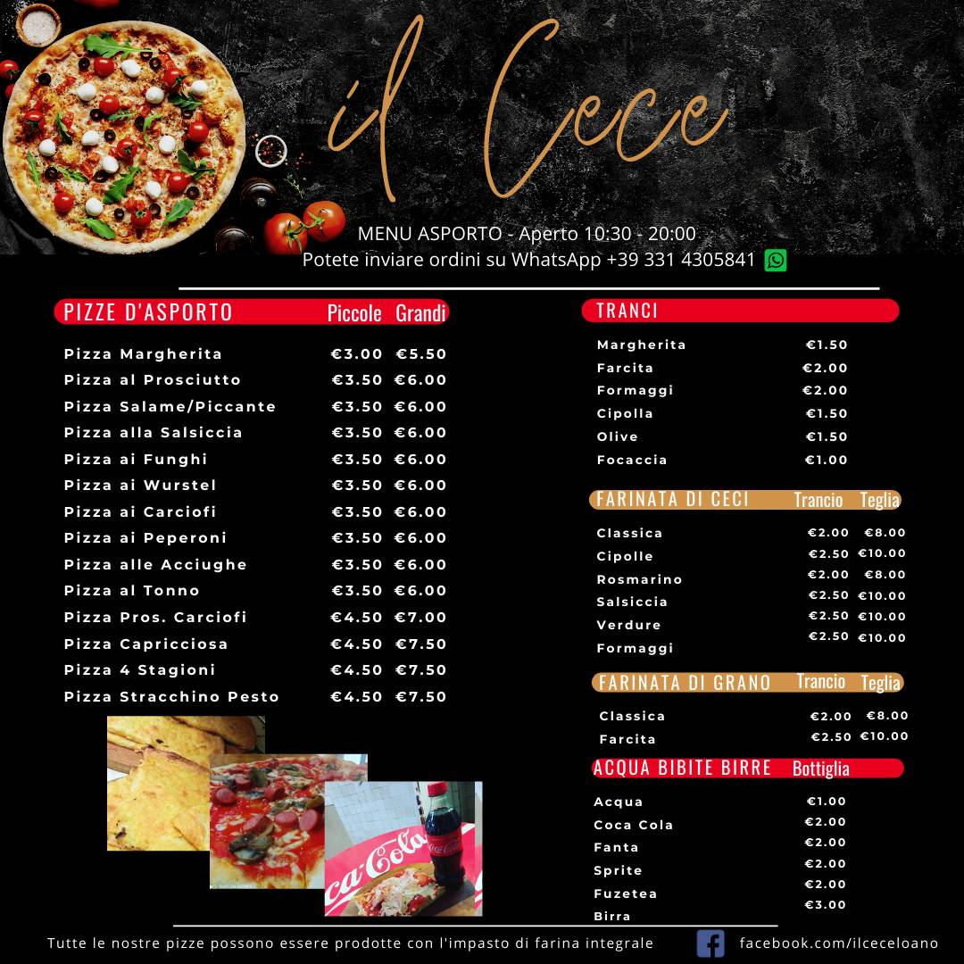 Menu da Il Cece ristorante, Loano