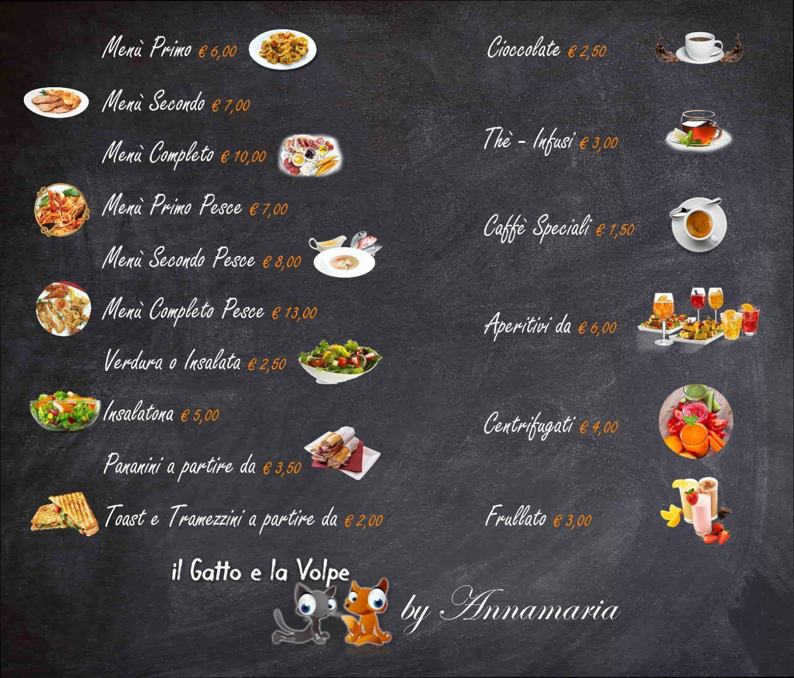 Menu da Il Gatto & La Volpe ristorante con griglia, Rosolini