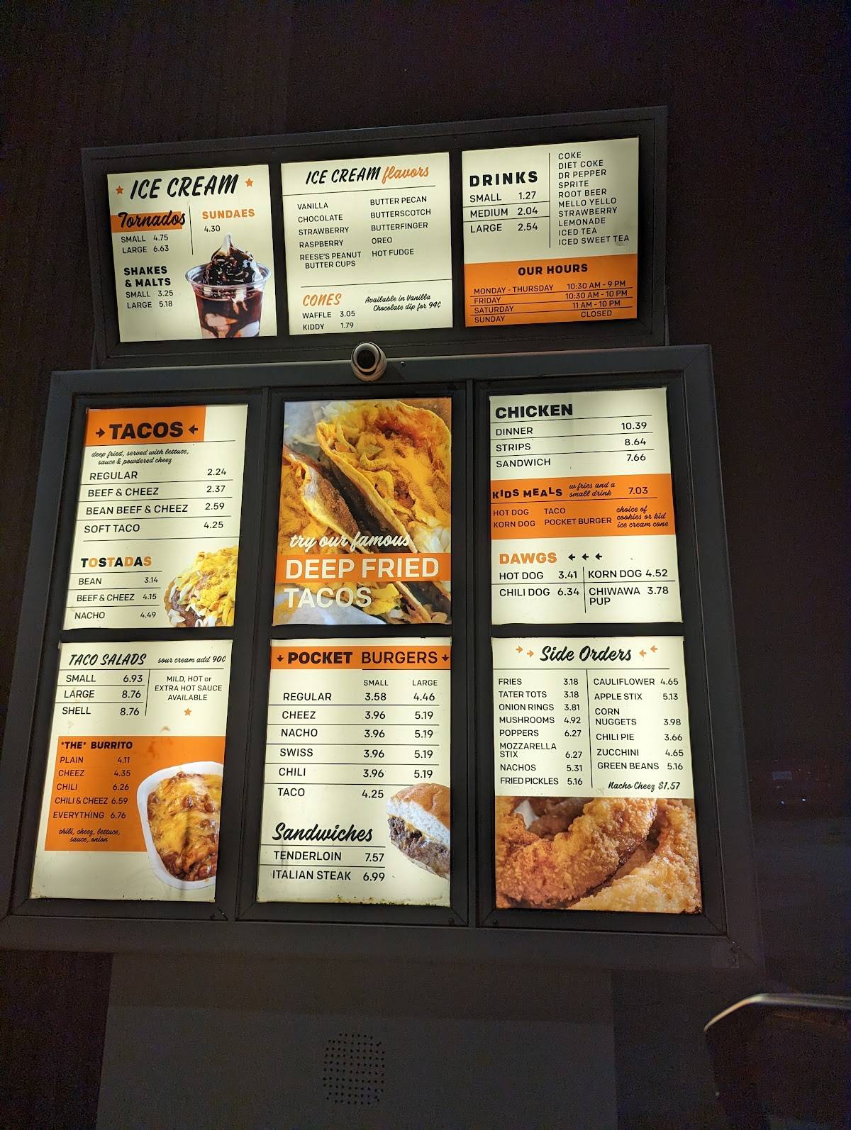 Menu at In-A-Tub restaurant, Kansas City, N Oak Trafficway