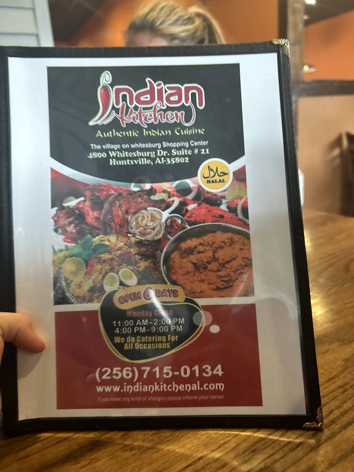 Menu at Indian Kitchen restaurant, Huntsville