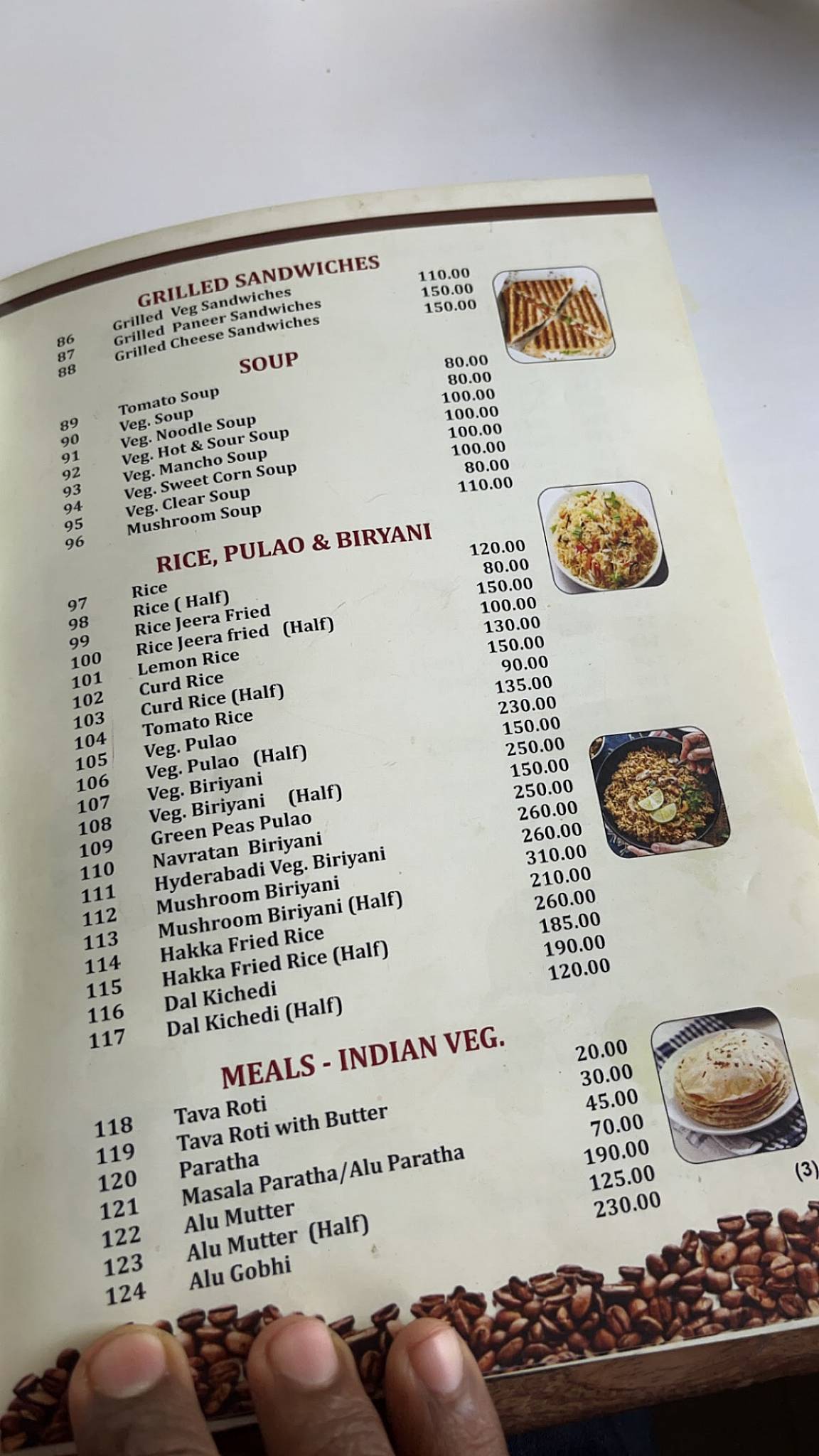 Menu at ICH - Indian Coffee House, DAVV, Indore, Khandwa Rd