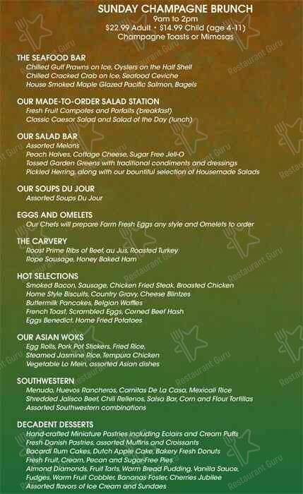 Menu at Island Buffet, Reno, 2707 S Virginia St.