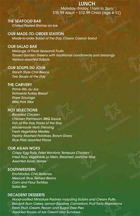 Menu at Island Buffet, Reno, 2707 S Virginia St.
