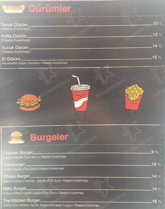 Menu at The Kitchen, Istanbul