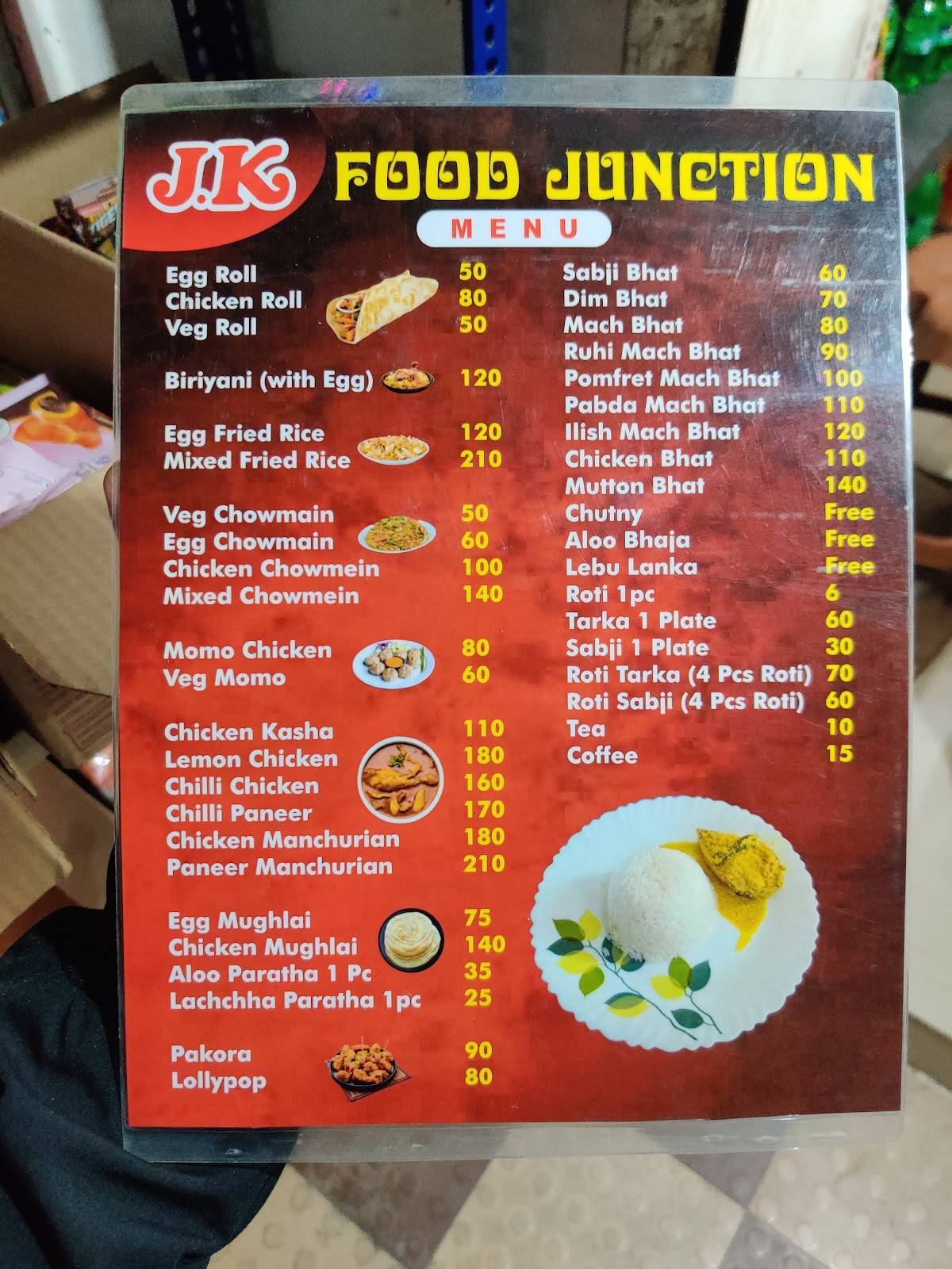 Menu at J.K Food Junction, New Town