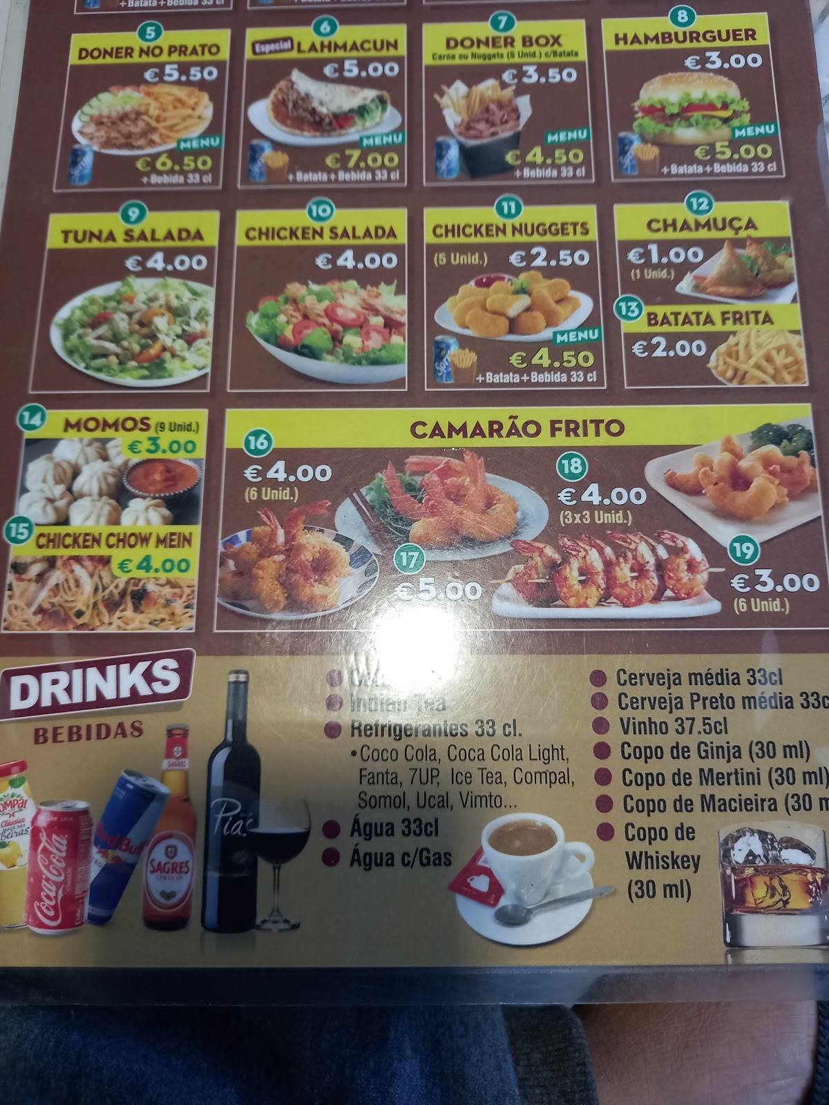 Menu em JFC Kabab nad Churrasqyeira restaurante, Lisboa