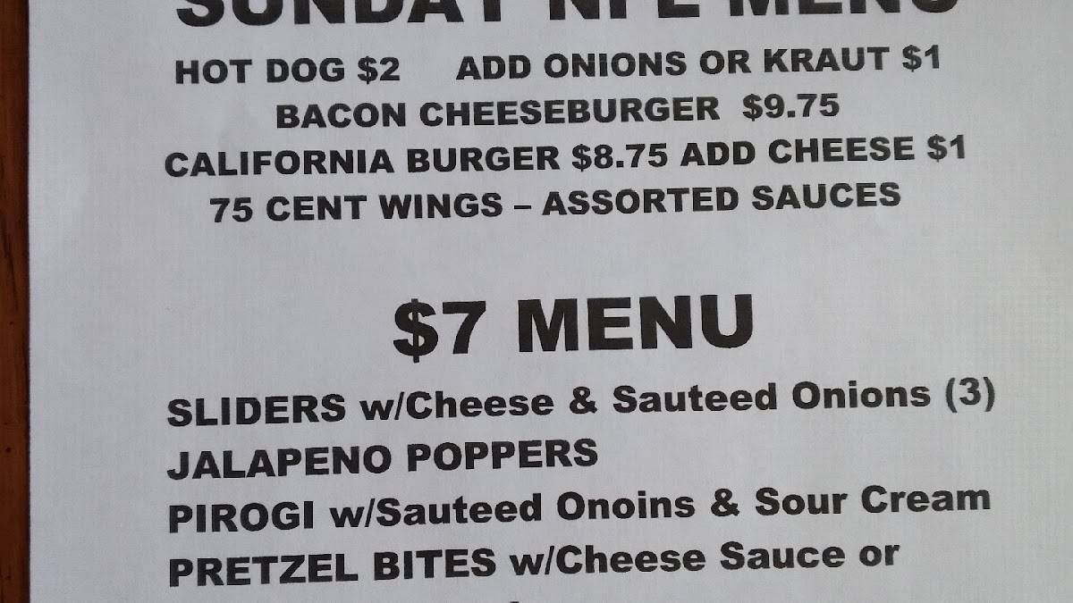 Menu at JK's Boathouse Pub, Belleville, 558 Washington Ave