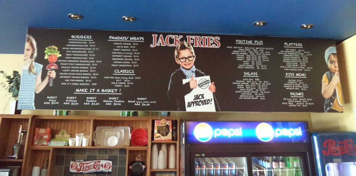 Menu at Jack Fries fast food, Grand Falls