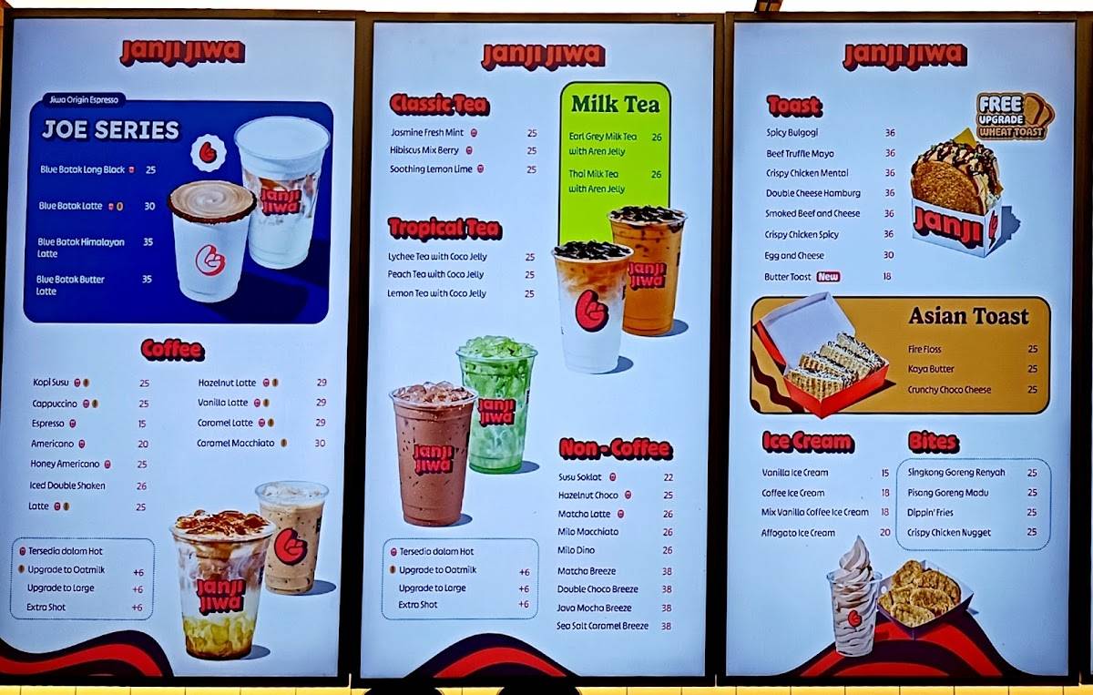 Menu at Janji Jiwa Ruko Pejaten Raya, South Jakarta