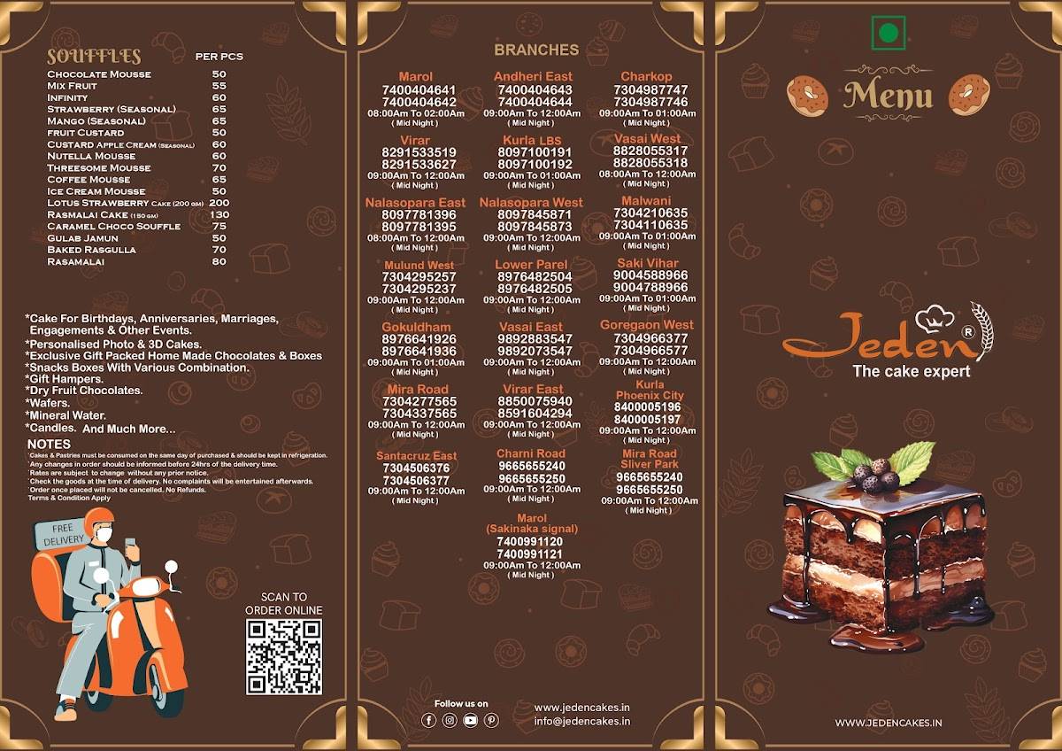 Menu at Jeden - The Cake Expert MULUND, Mumbai