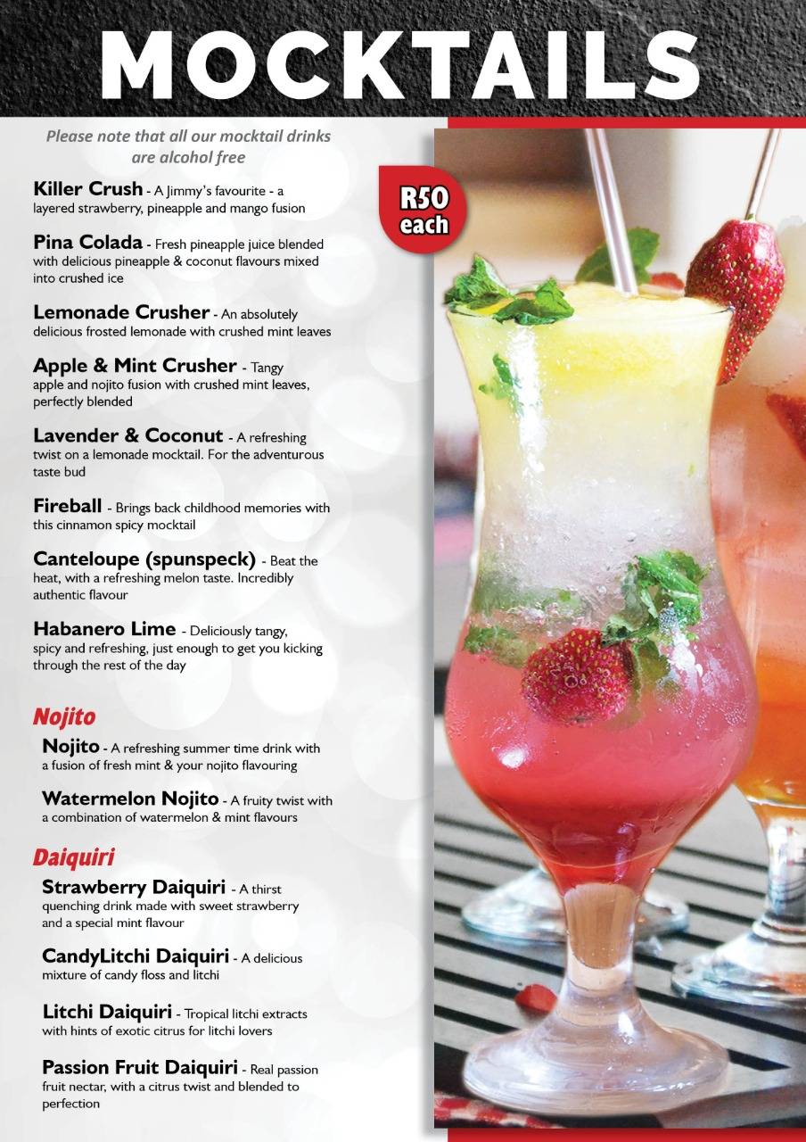 Menu at Jimmy's Killer Prawns Gateway restaurant, Umhlanga, Shop G340 ...