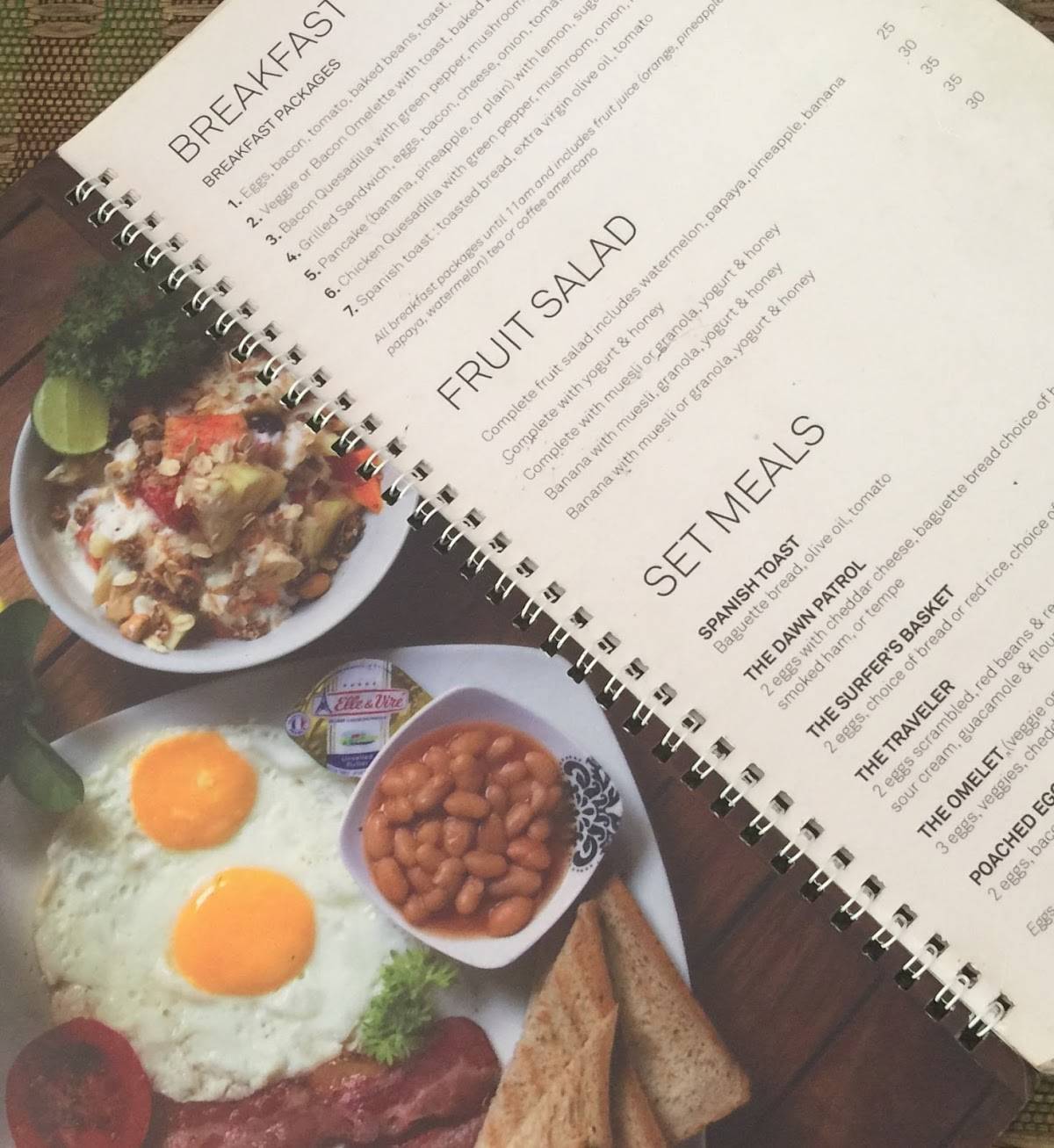 Menu at Jiwa Juice restaurant, Jimbaran