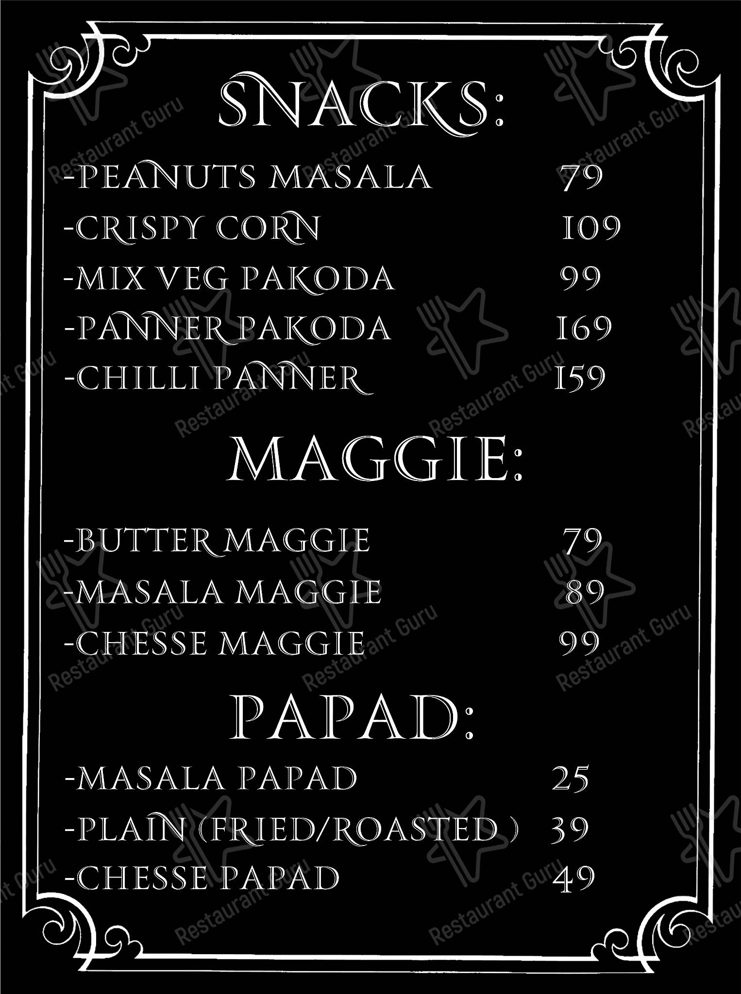Menu at Aroma Cafe, Jodhpur, Main Mehrangarh