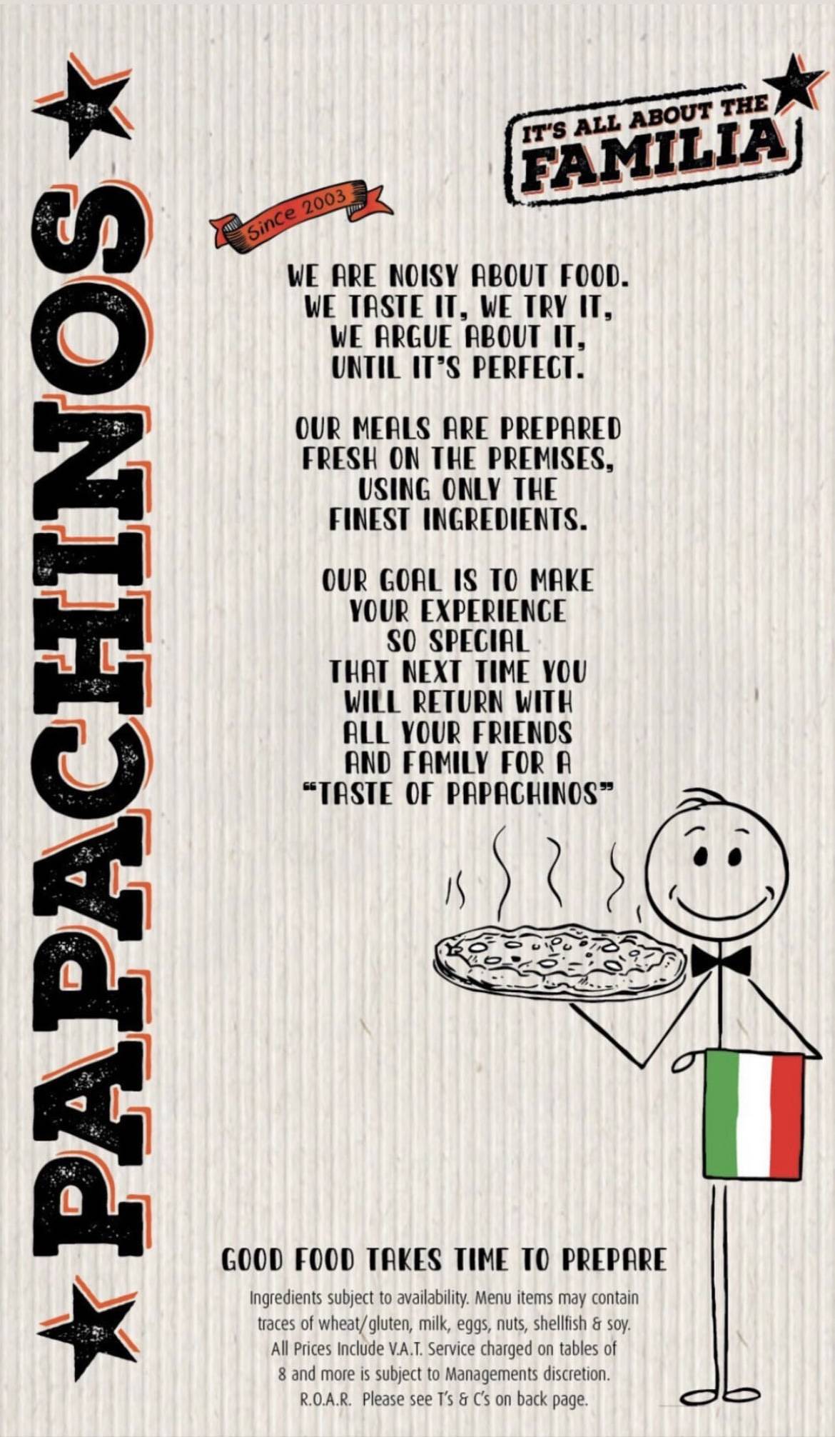 Menu at Papachinos Clearwater restaurant, Roodepoort, Villa Varosi Cnr ...